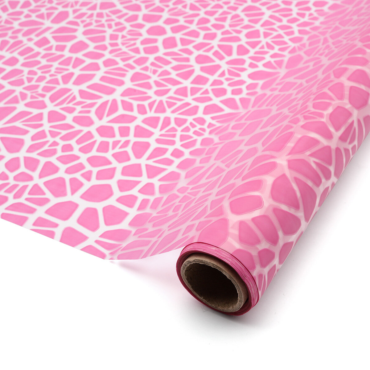 Пленка упаковочная для цветов и подарков 'Мозайка', 60см*9,14м, матовая, Айрис (розовый)