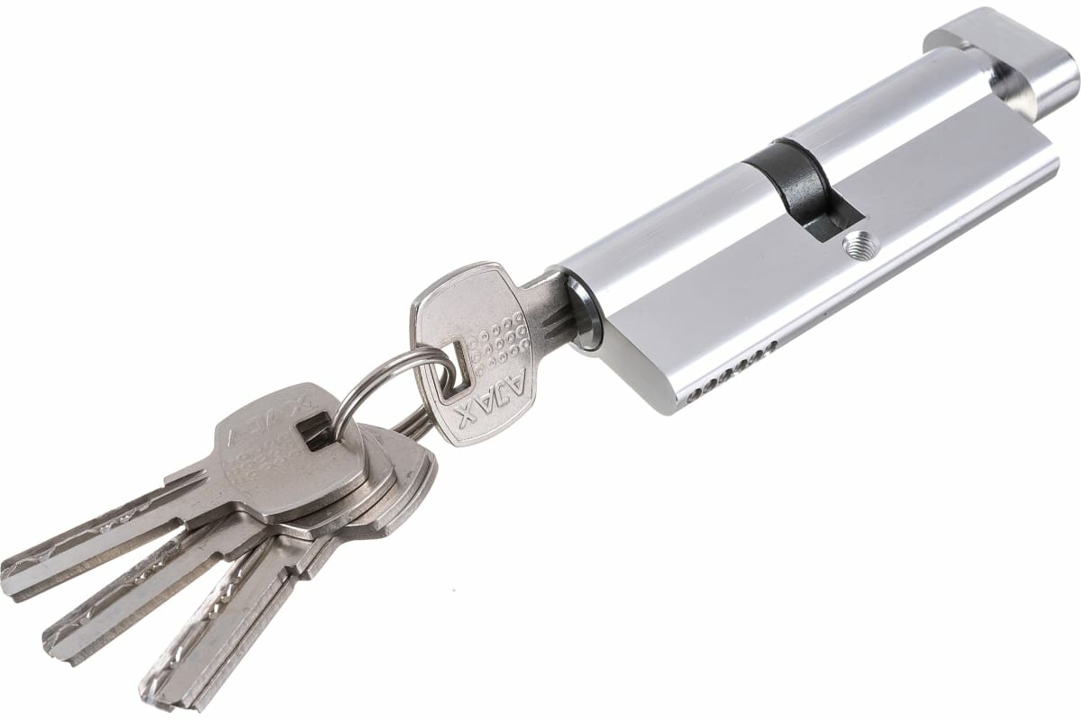 AJAX AX202/90 мм цилиндровый механизм с вертушкой 40+10+40 CP хром 5 кл. 40217