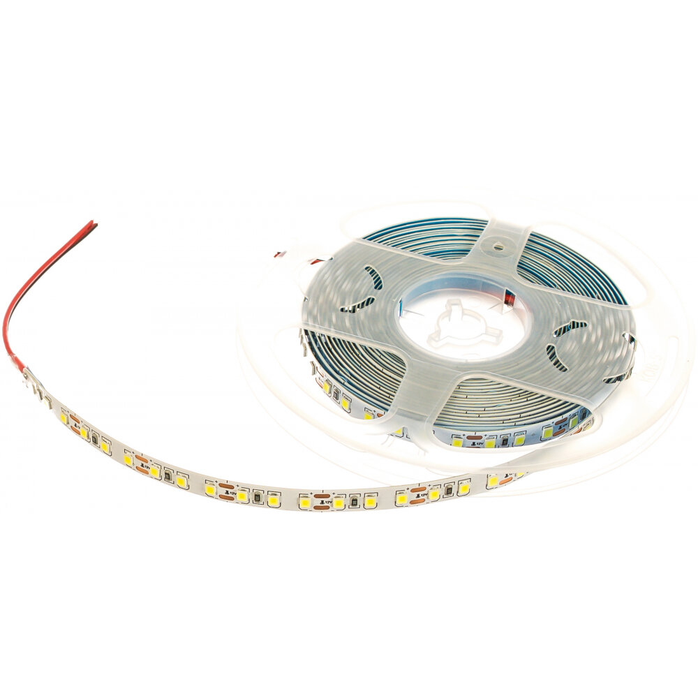 Лента светодиодная General Lighting Systems GLS-2835-120-9,6-12-IP20-6, 5 метров, 9,6Вт/м, 12В, 8мм, 120 диодов/м, 7Лм/чип, IP20, 6500К - холодный белый, 501410