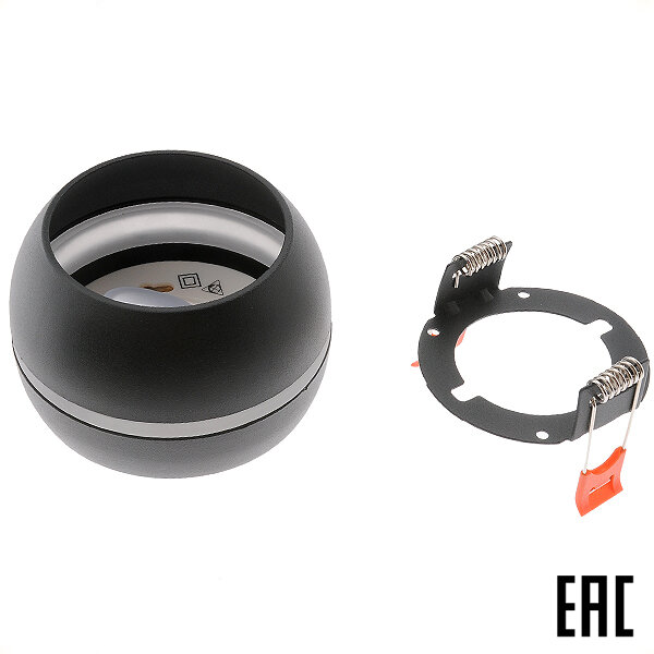 Светильник-спот 41510 черный HL356 круглый с рассеивателем-вставкой под лампы GX53 Feron