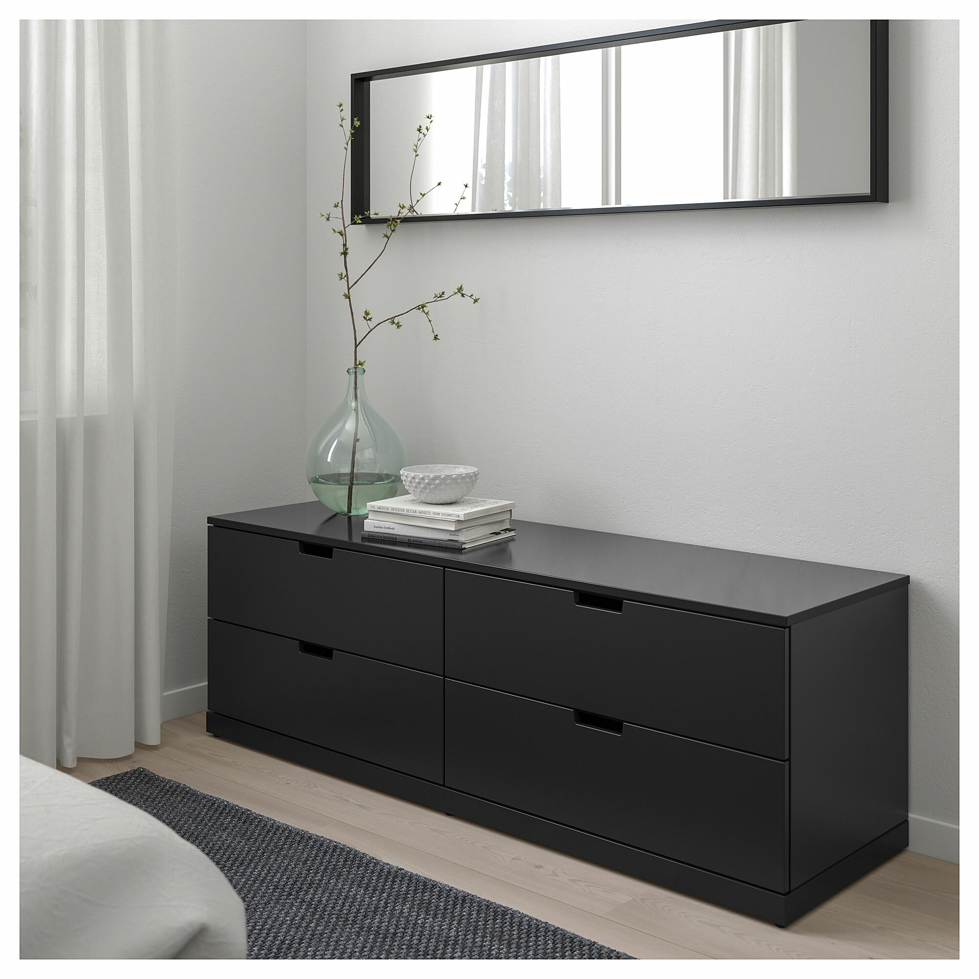 Комод с выдвижными ящиками "Генри 20" 160х54х47 Черный