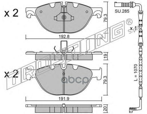 К-т дисков. тормоз. колодок BMW 7 ( F01, F02, F03, F04) 2008- Fr Trusting арт. 8471W