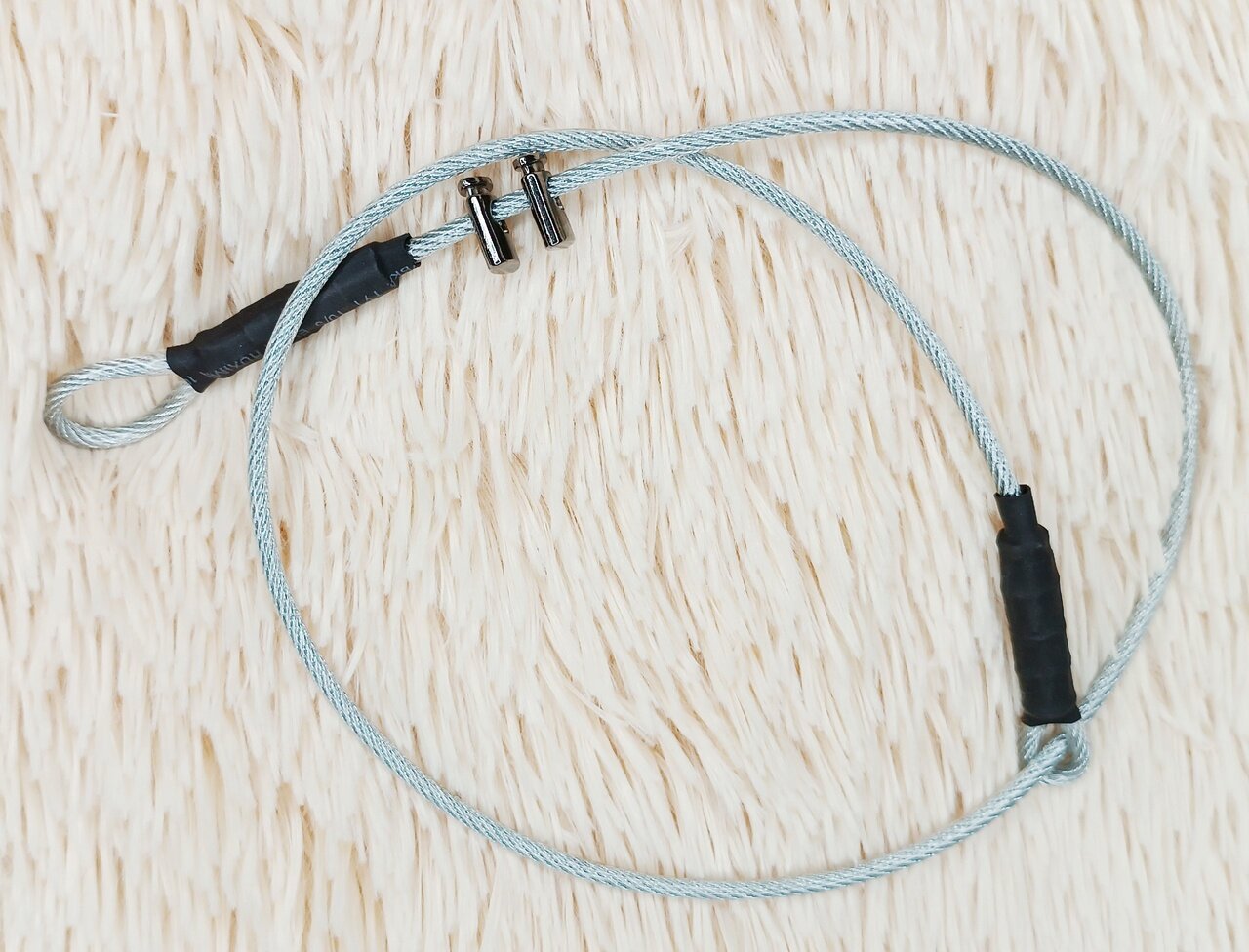 Удавка для собак усиленная с металлическим фиксатором , кинологическая , ошейник , трос 59 см.