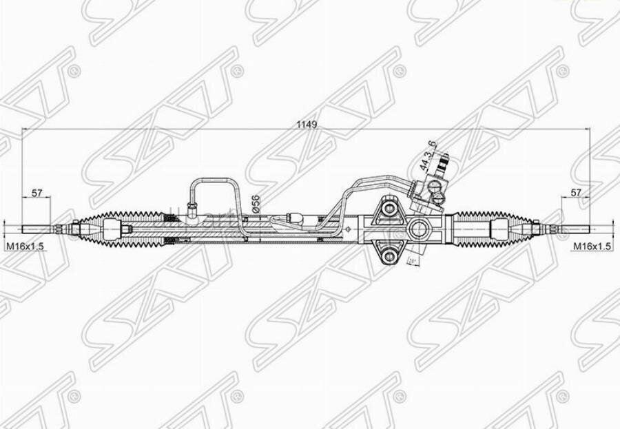 SAT ST-MR333500 Рейка рулевая MMC L200 05-/PAJERO/MONTERO SPORT KG/KH# 08- LHD
