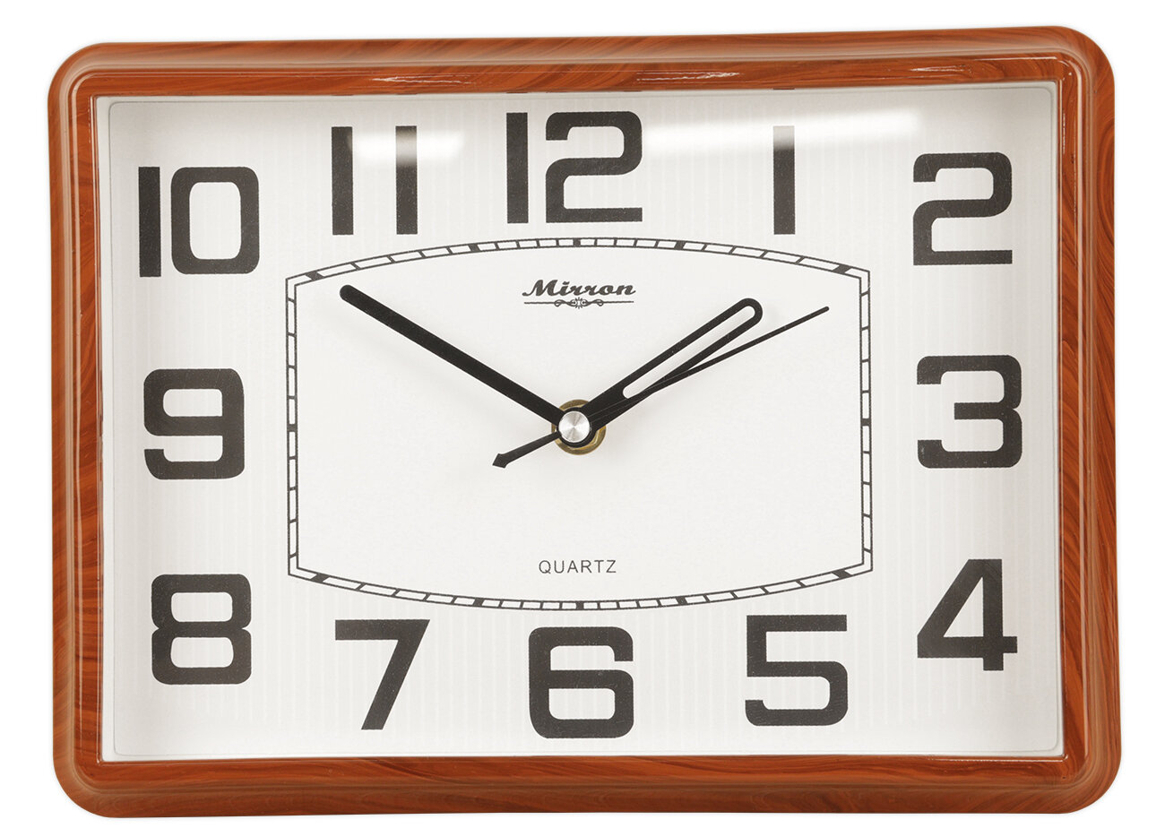 Настольные коричневые прямоугольные часы MIRRON P2990A ДКБ/Домашний интерьер/Лофт/Большие цифры/в спальню/в гостиную/в офис/под дерево