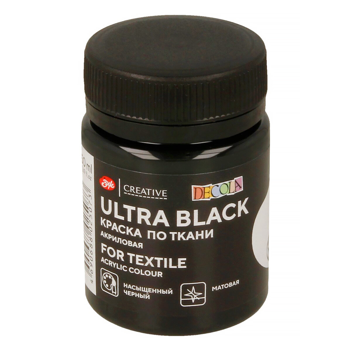 DECOLA' краска по ткани №2-VL30 50 мл для росписи тканей, стойкая к стирке и яркая палитра цвет 4128110 Экстра Белая