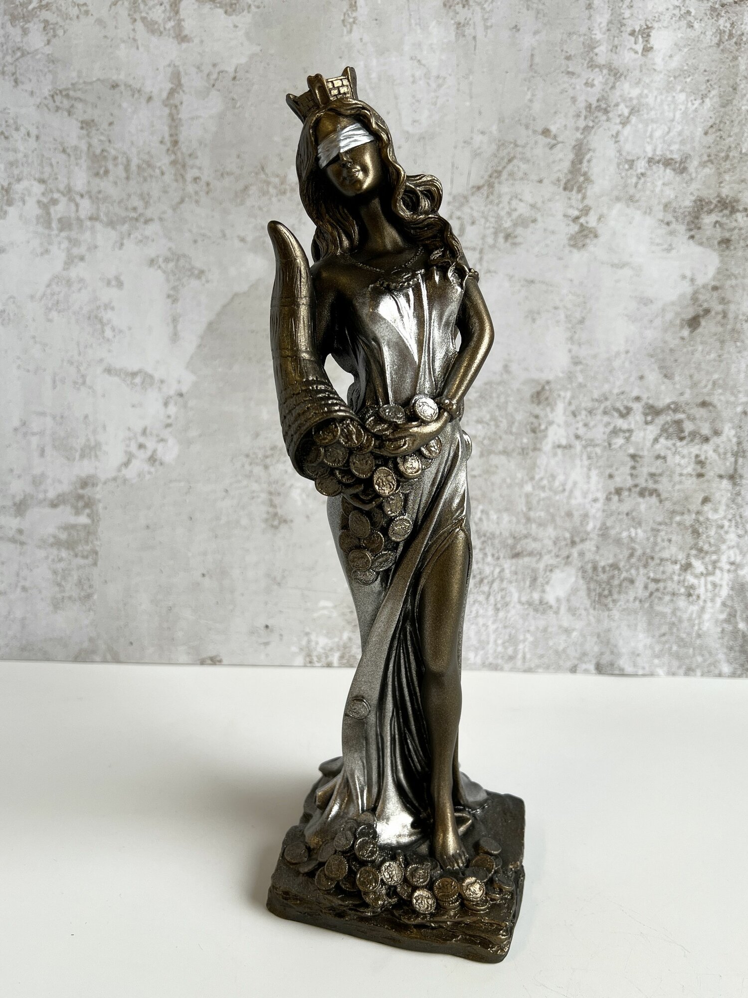 Статуэтка Фортуна богиня удачи 30 см. Бронза/серебро. Гипс