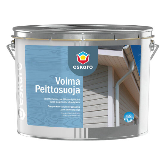 Антисептик Кроющий Eskaro Voima 2.7л Белый, Полуматовый для Древесины, для Наружных Работ / Эскаро.