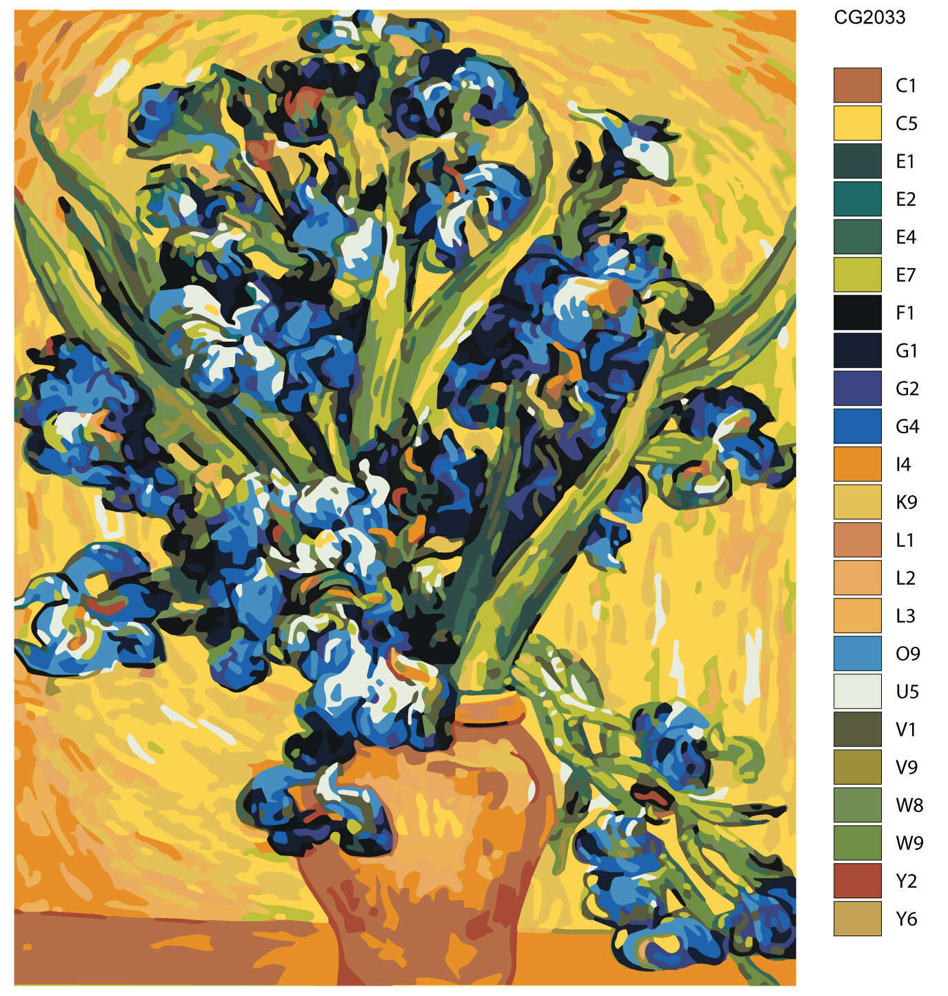 Картина по номерам "Ирисы" Винсент Ван Гог CG2033 40_50