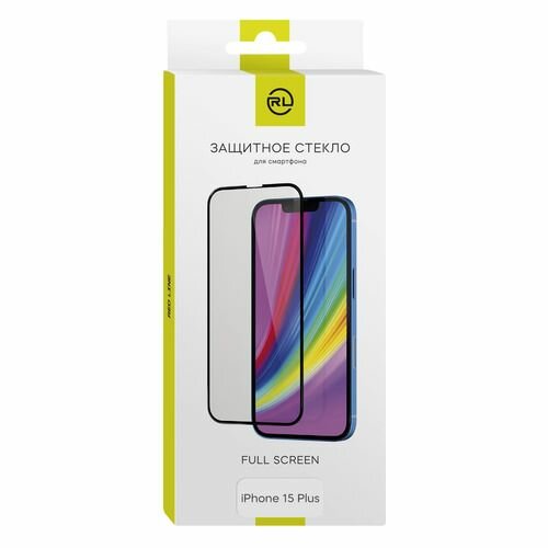 Защитное стекло для экрана Redline для Apple iPhone 15 Plus 2.5D, 1 шт, черный [ут000037246]