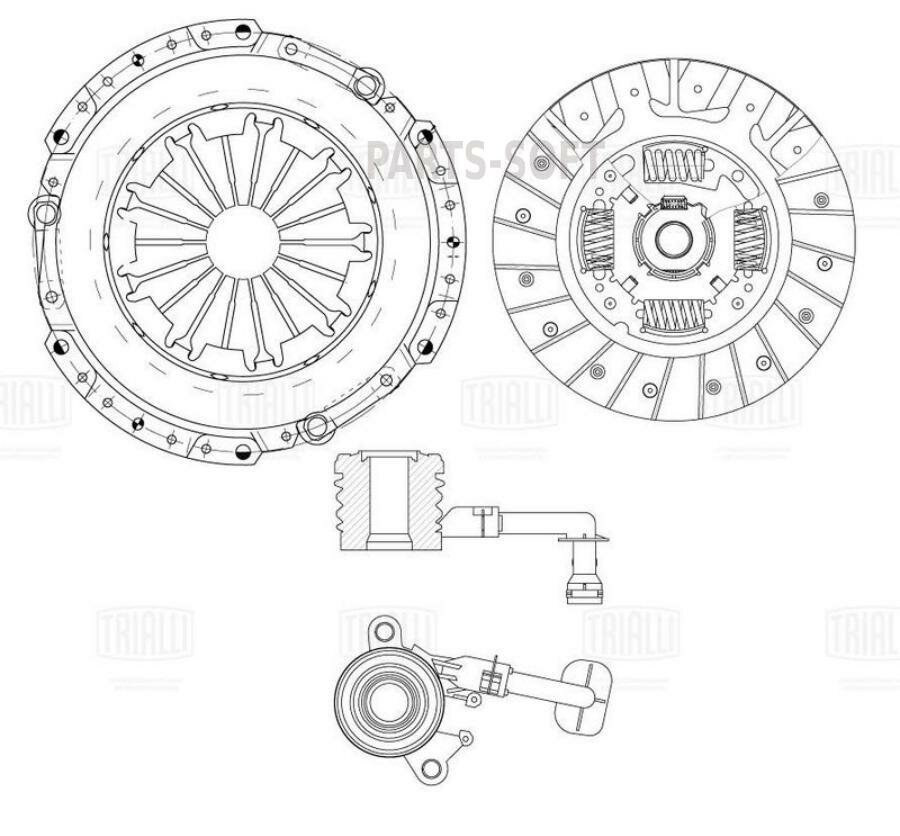Сцепление в сборе Nissan Qashqai 06Renault Logan II 12 16i с гидр муфт FR 1423 Trialli арт. fr1423