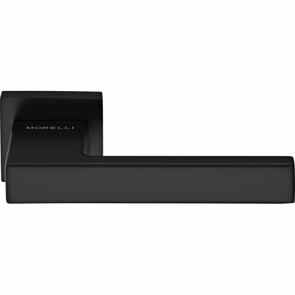 Дверная ручка MORELLI MH-56-S6 BL "Lot" на квадратной розетке 6 мм, цвет - черный