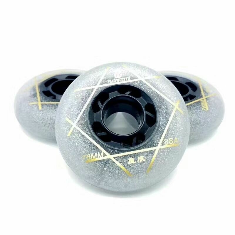 Колеса для роликов 88а 76мм. Серого цвета, (4 шт) Космос.