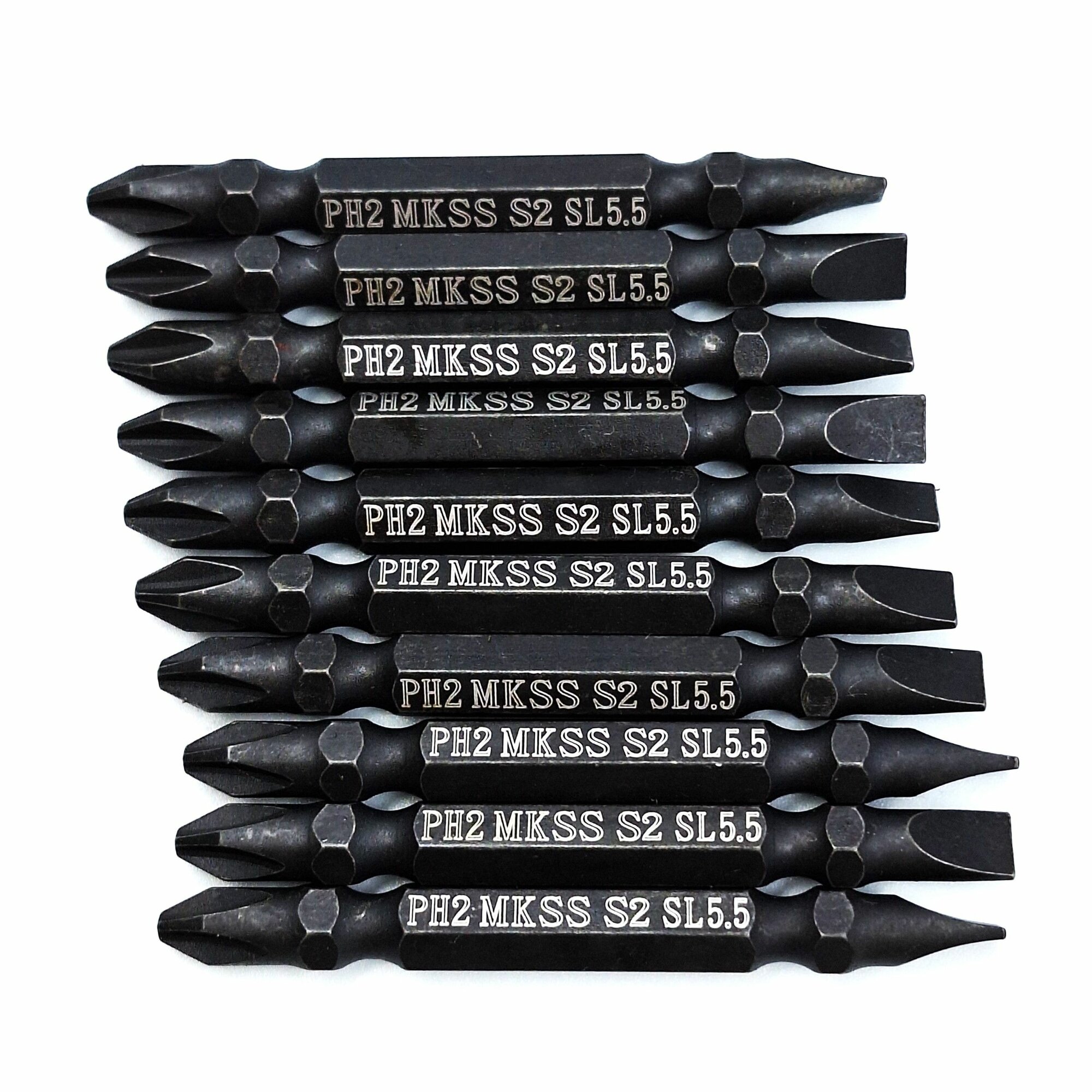 Бита торсионная магнитная PH2/SL5.5x65 мм, набор 10 штук, MKSS