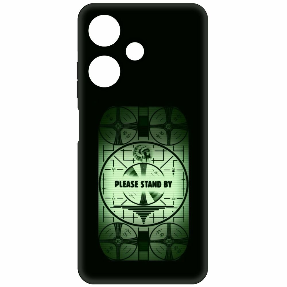 Чехол-накладка Krutoff Soft Case Фоллаут (Fallout) - Пожалуйста, подождите для INFINIX Hot 30i черный