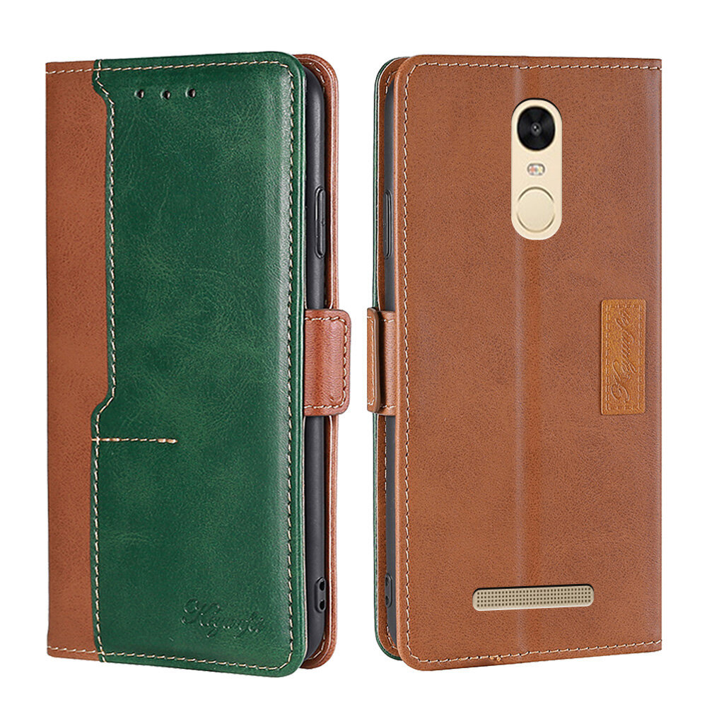 Чехол-книжка MyPads для Xiaomi Redmi Note 3 / Сяоми Редми Ноте 3, смешать два цвета (зеленый + коричневый)
