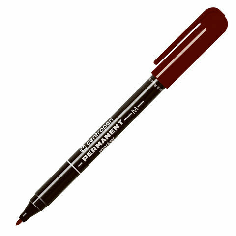 20 шт. Маркер перманентный CENTROPEN 2846, коричневый, тонкий наконечник, 1 мм, 628469411
