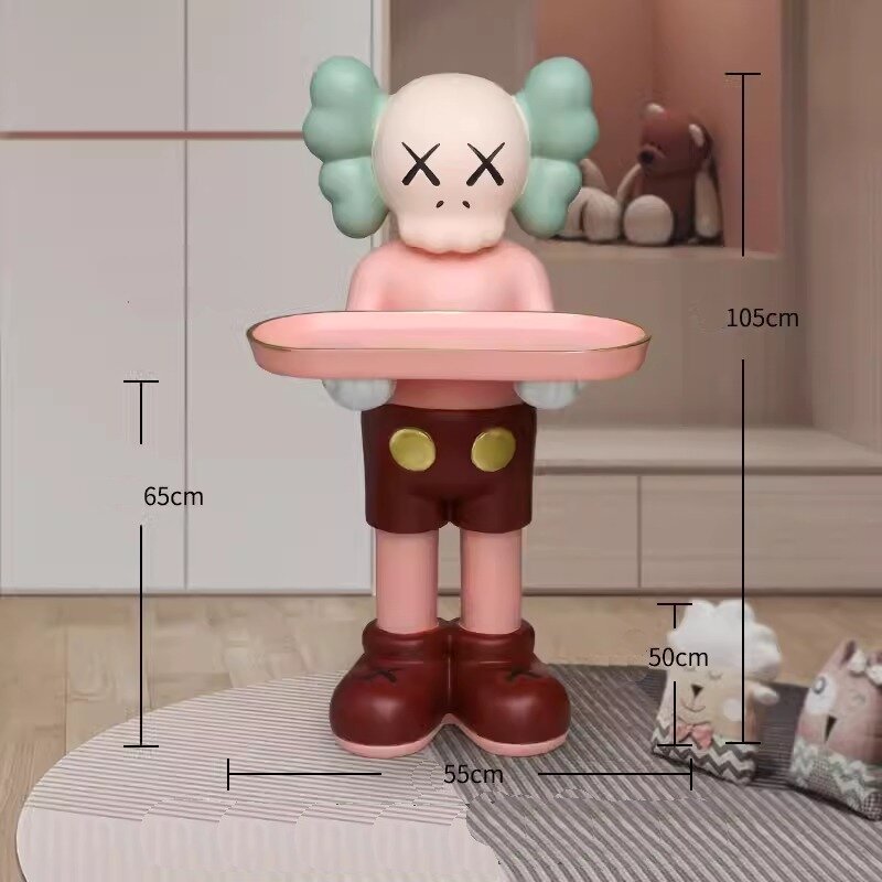 Кофейный столик в виде декоративной статуэтки KAWS (розовый большой 55*50*105 см)