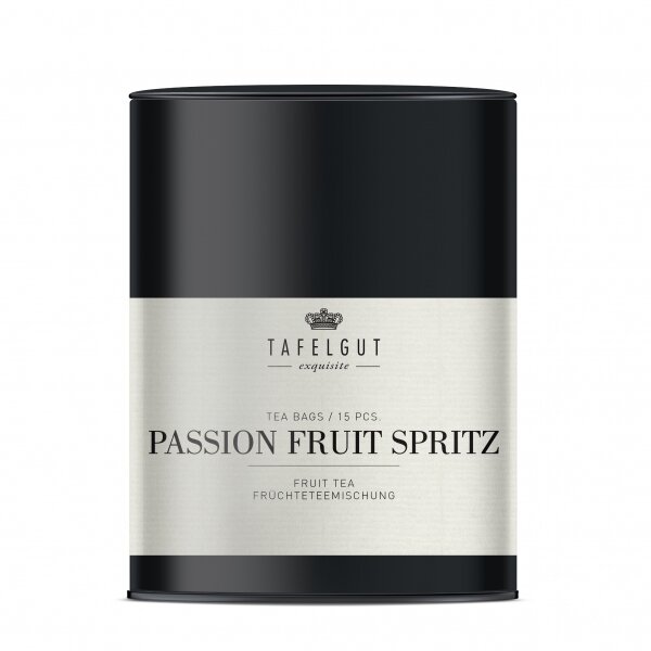 Фруктовый чай в пакетиках Tafelgut "PASSION FRUIT SPRITZ", смесь фруктов, в жестяной банке 53 гр, 15 чайных пакетиков