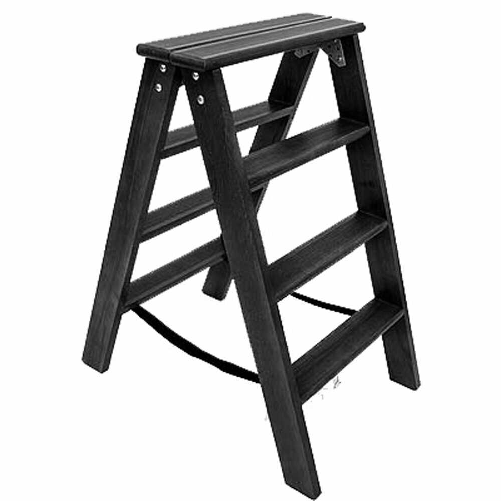 Стремянка деревянная табурет жако двусторонняя 5 ступеней, черный