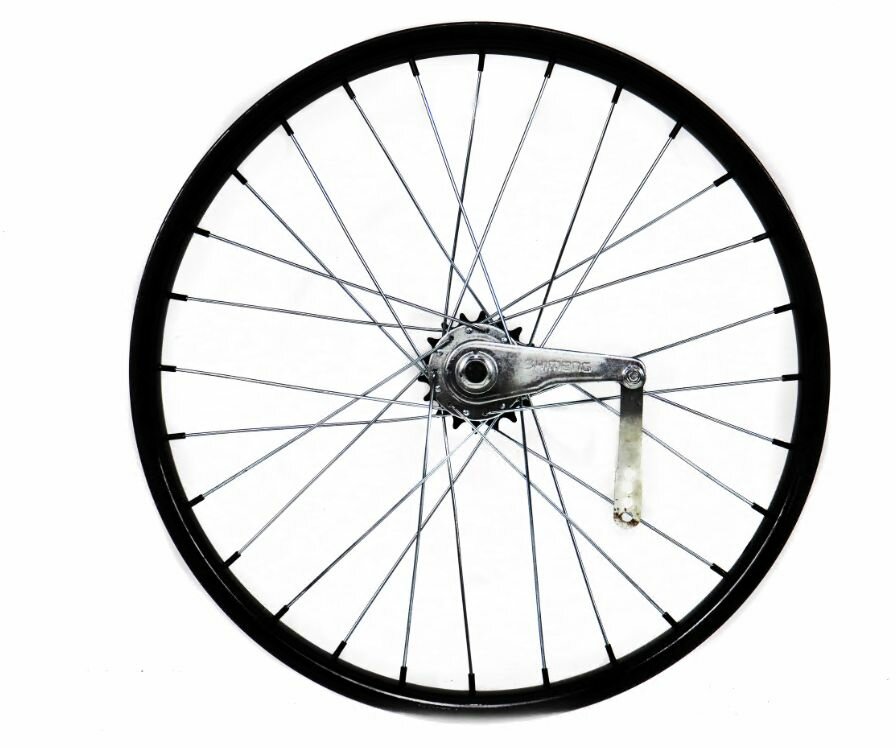 Обод 20" задний с тормозной втулкой, черный стальной