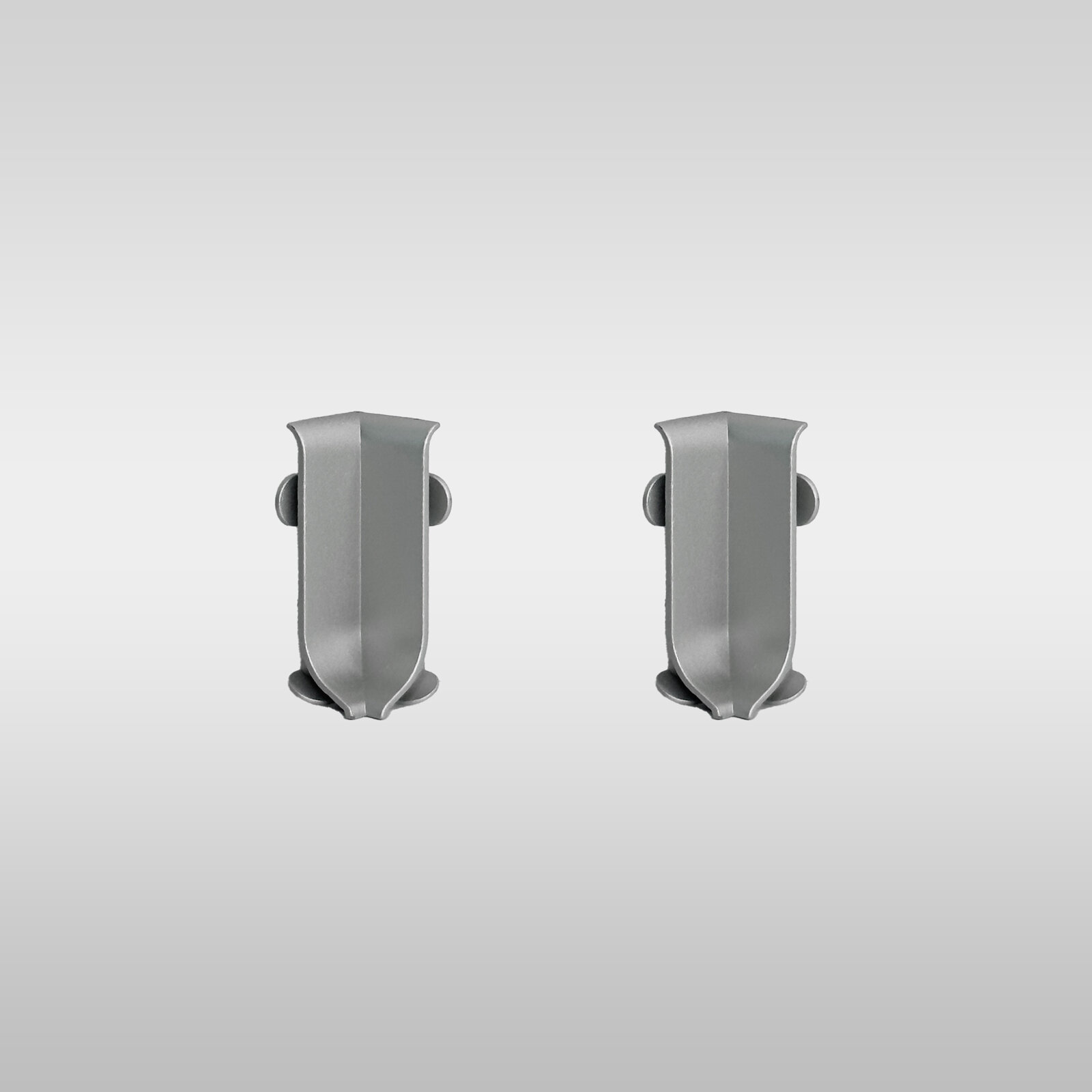 Внутренний угол для алюминиевого плинтуса Профиль-ОПТ ПЛ 40, высота 40 мм, серебро матовое, 2 шт.