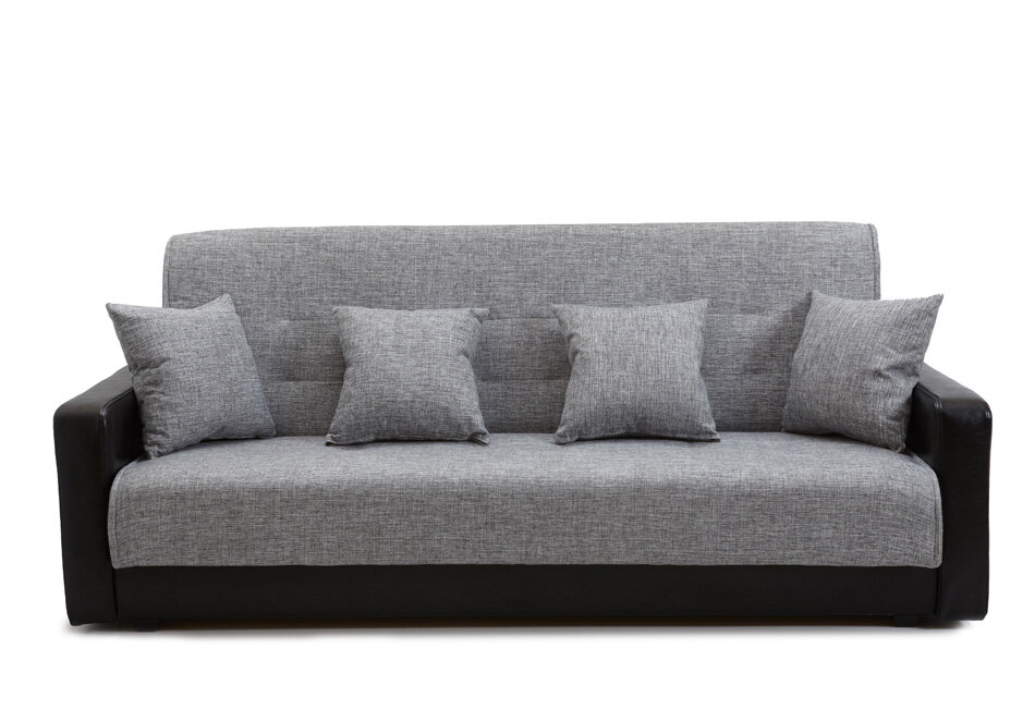 Диван Fotodivan Лондон 120 Рогожка и экокожа Серый Размеры: Высота 900мм Глубина 950мм Ширина 2120мм