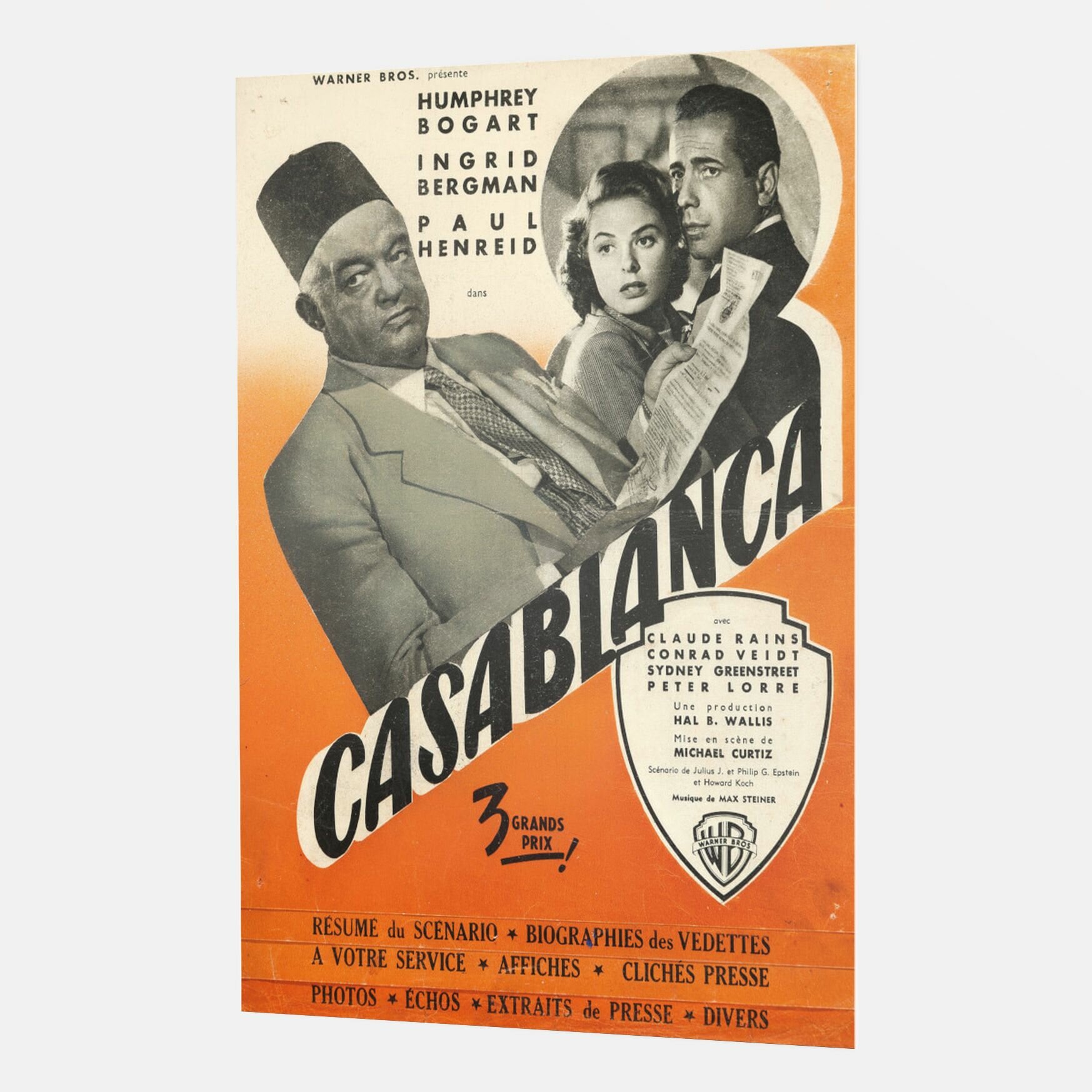 Постер (плакат) ретро, по фильму Касабланка 40x60 см. от Poster4me