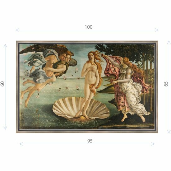 Картина Декор Депо Боттичелли Сандро Рождение Венеры Матовый холст в раме 65х100 см
