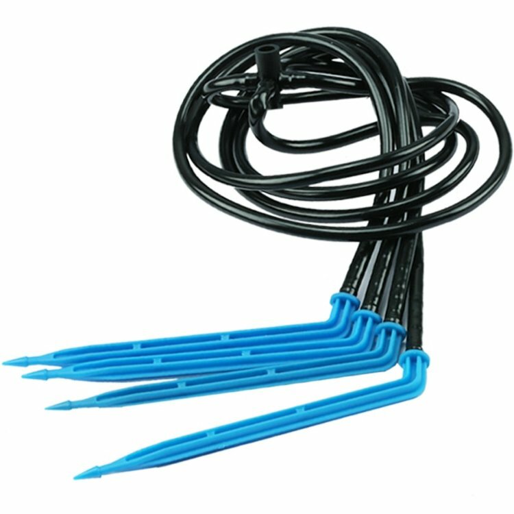 Комплект 2142: 4 Капельницы Г-образные (10см) с адаптером и трубко (5шт)