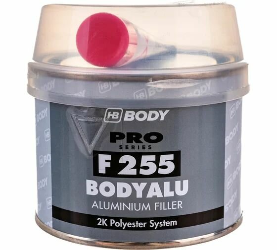 Шпатлевка с алюминием HB BODY F255 BODYALU, серебристо-серый, банка, 250г