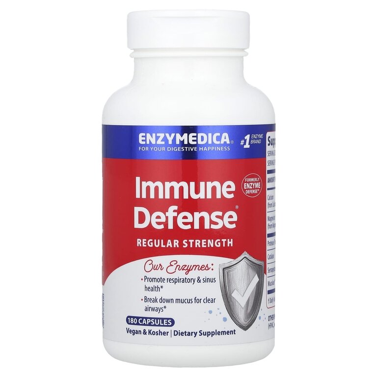Immune Defense®, с обычной силой действия, Enzymedica, 180 капсул