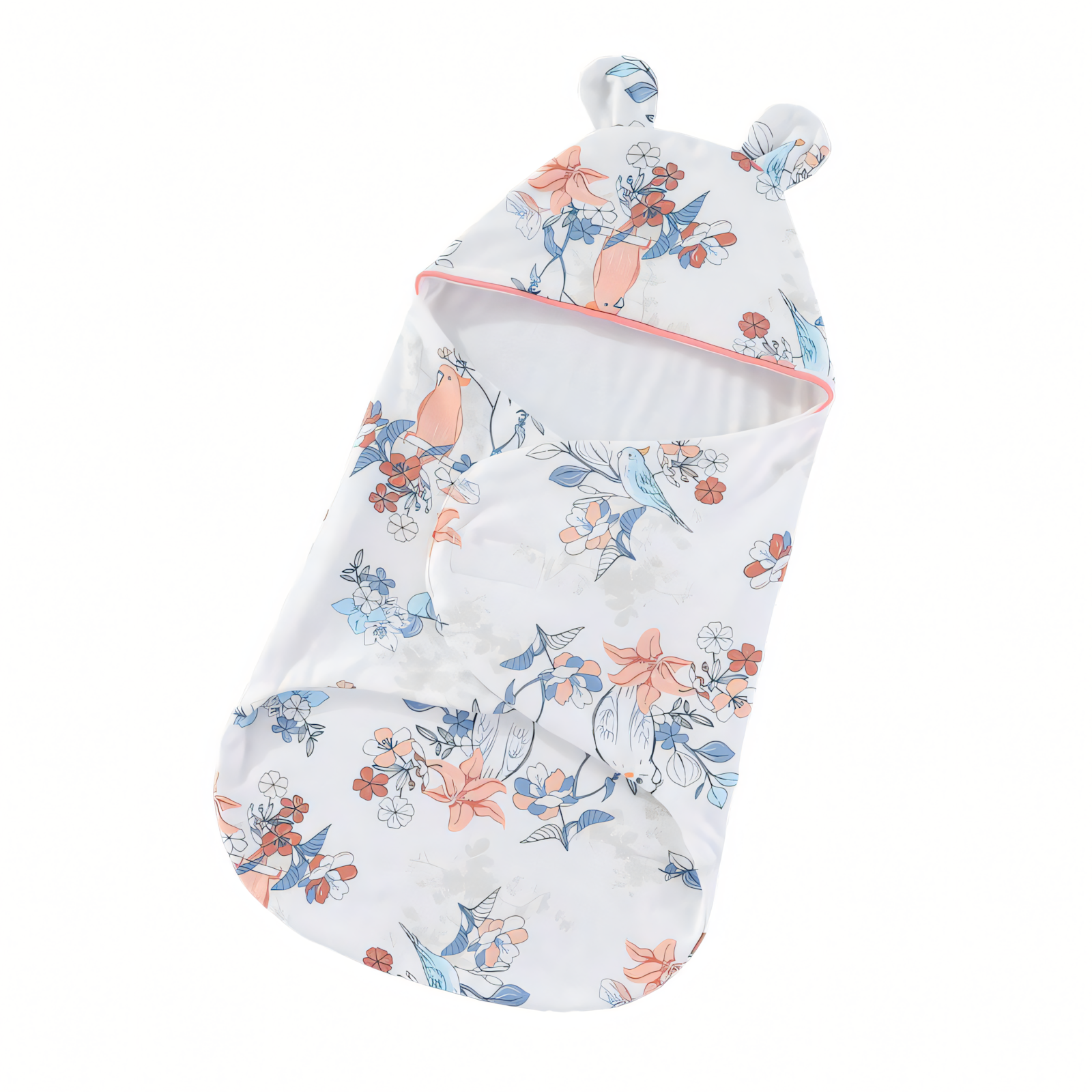 Конверт-кокон Baby Yue Rabbit для новорожденных, двухслойный, 70 см, синий цветок