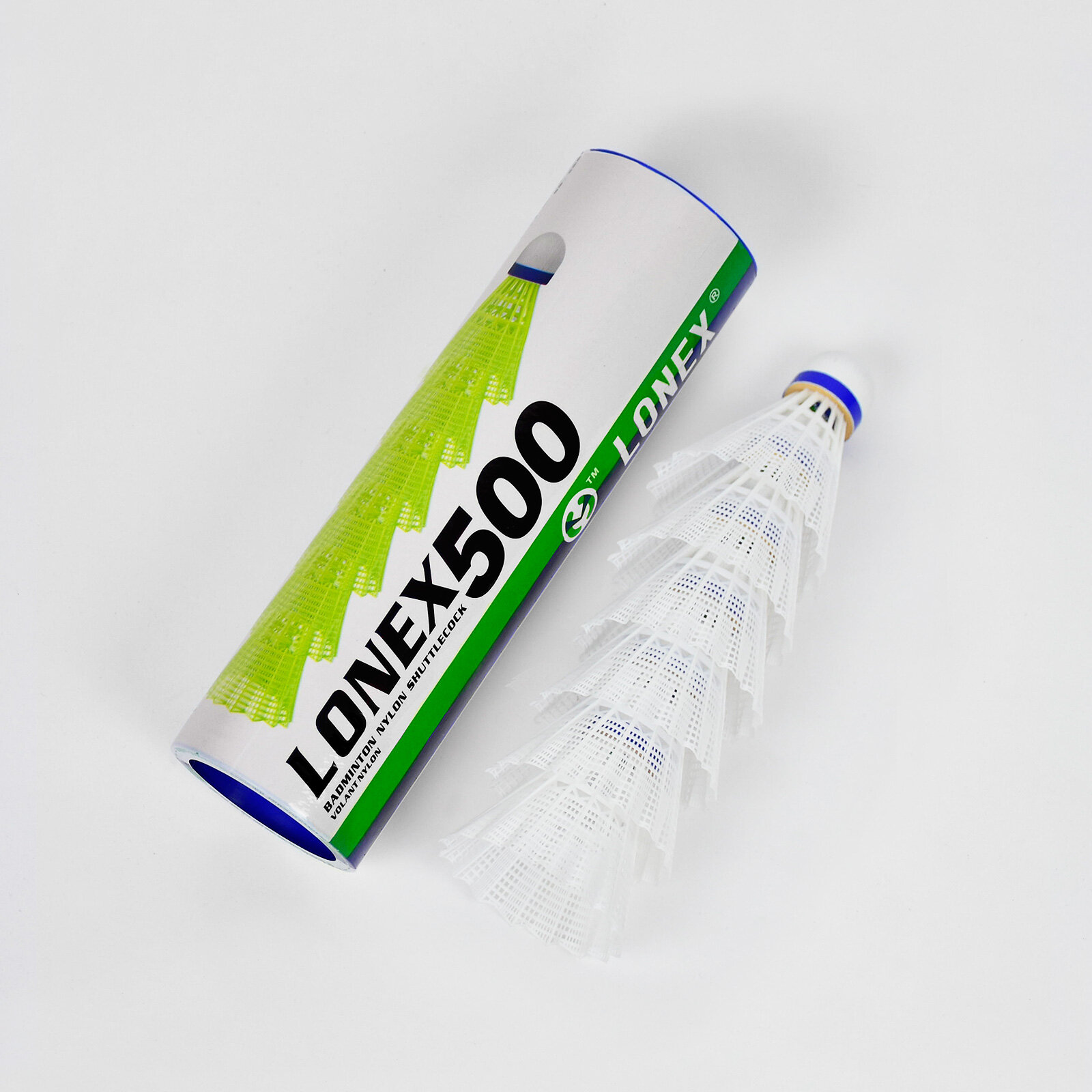 Волан нейлоновый (пластик/полиуретан) CLIFF LONEX 500, (6 штук в тубе), белый