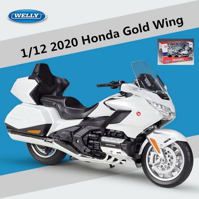 Модель мотоцикла Welly HONDA Gold Wing 1:12 металлическая White retail box