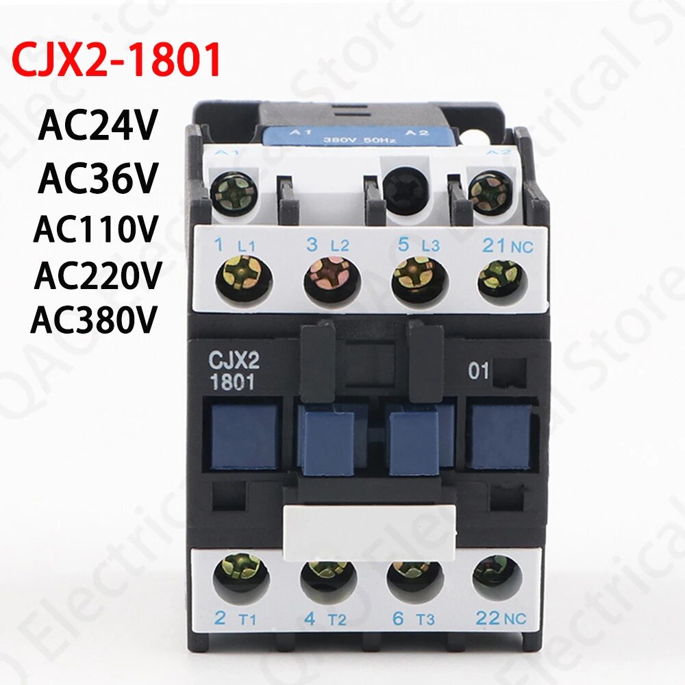 Контактор CJX2-1801 LC1 18А 3-фазный 3-полюсный 24V