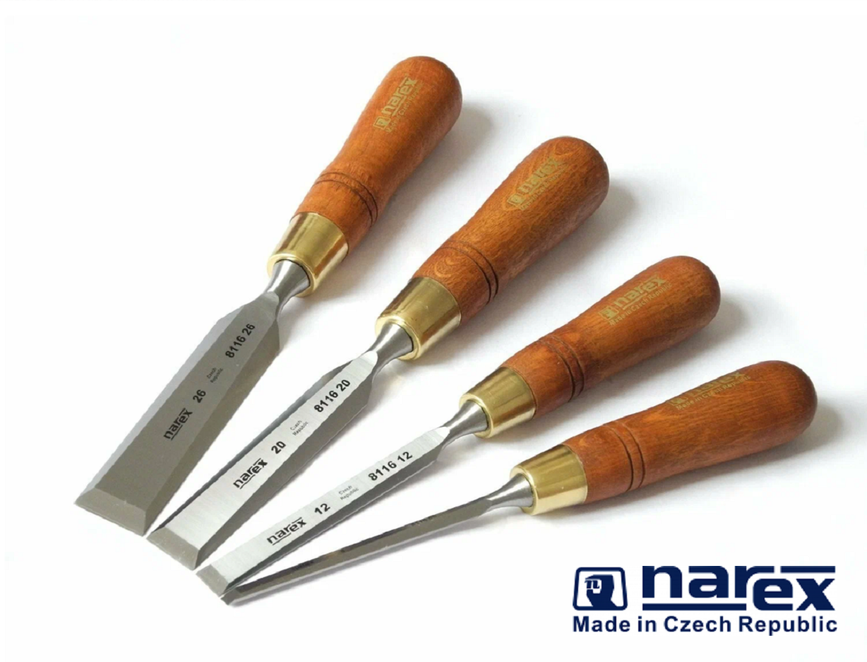 Набор из 4 плоских стамесок NAREX WOOD LINE PLUS 863202 (8,10,16,32мм)