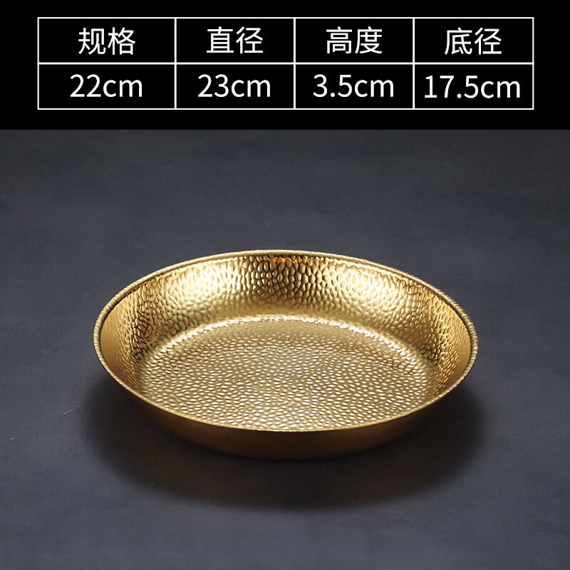 Корейский стиль, круглая тарелка из нержавеющей стали, тарелка для барбекю, западная тарелка для стейка, тарелка для пасты, золотая плоская тарелка для лобстера, фруктовая поднос