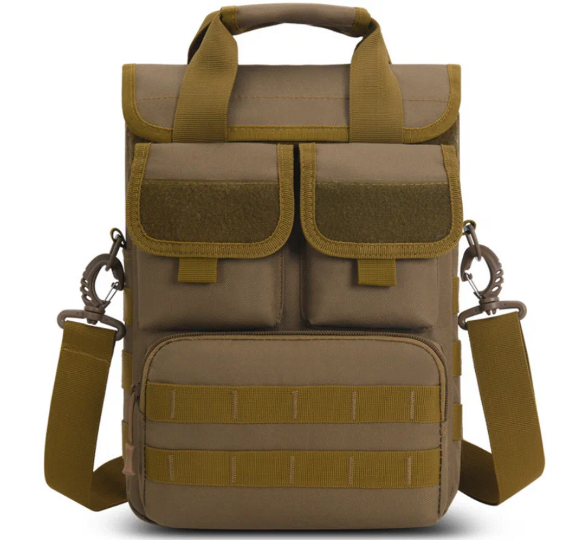 Сумка планшет  Сумка тактическая планшет А4 через плечо на ремне с ручками много карманов хаки