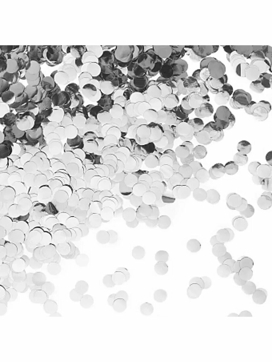 1шт. Конфетти фольга Круг, Серебро, Металлик, 1 см, 50 г.