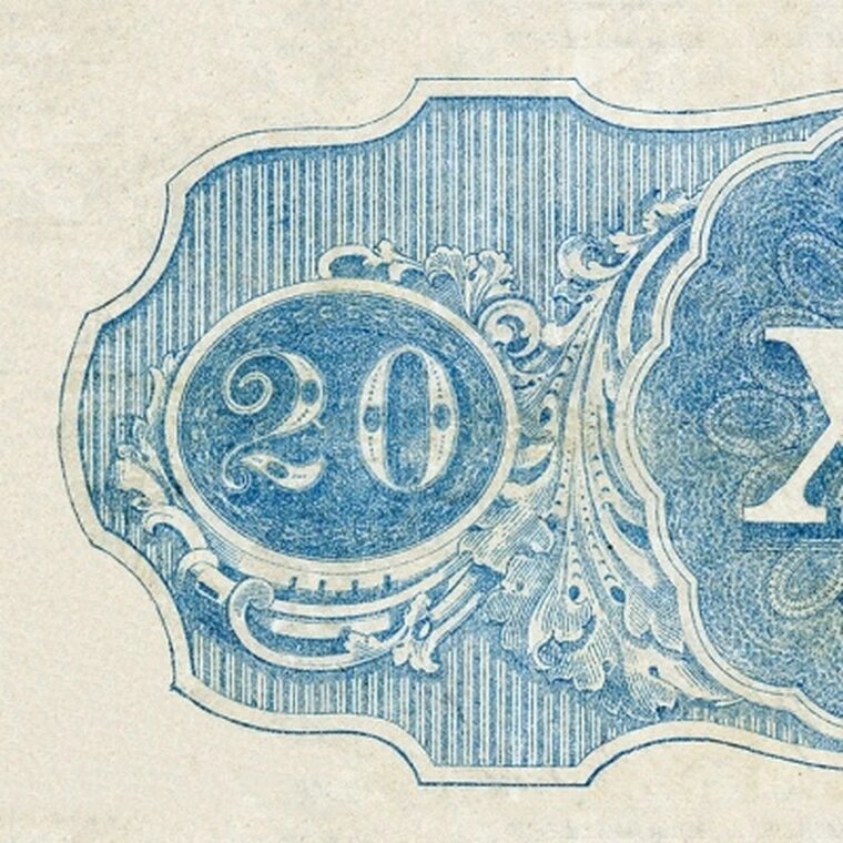 20 долларов 1862 Конфедерация Ричмонд Америка, сувенирная копия, банкноты и купюры редкие коллекционные