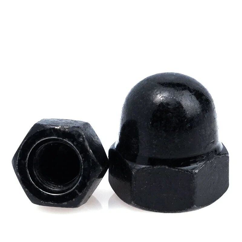 Купольные гайки из углеродистой стали M3 M4 M5 M6 M8 M10 M12 черные M4--10pcs, black
