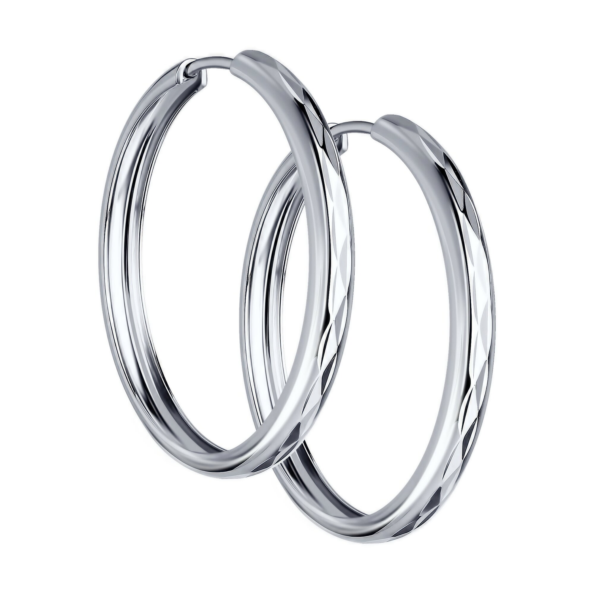 Серьги конго, серебро, 925 проба, родирование