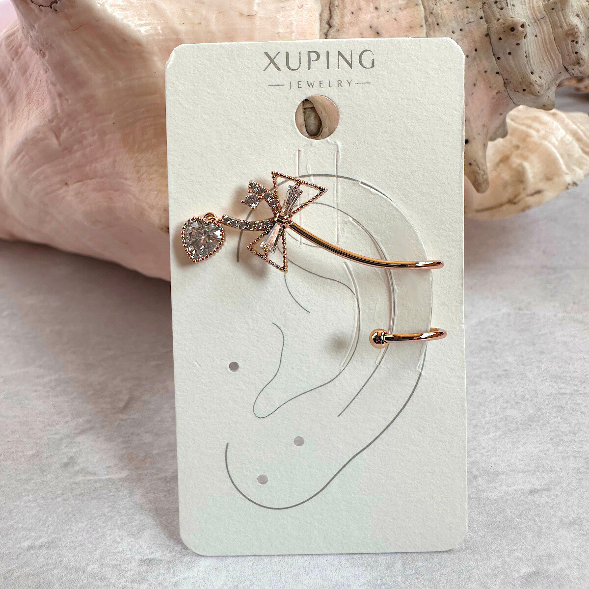 Моносерьга кафф, циркон