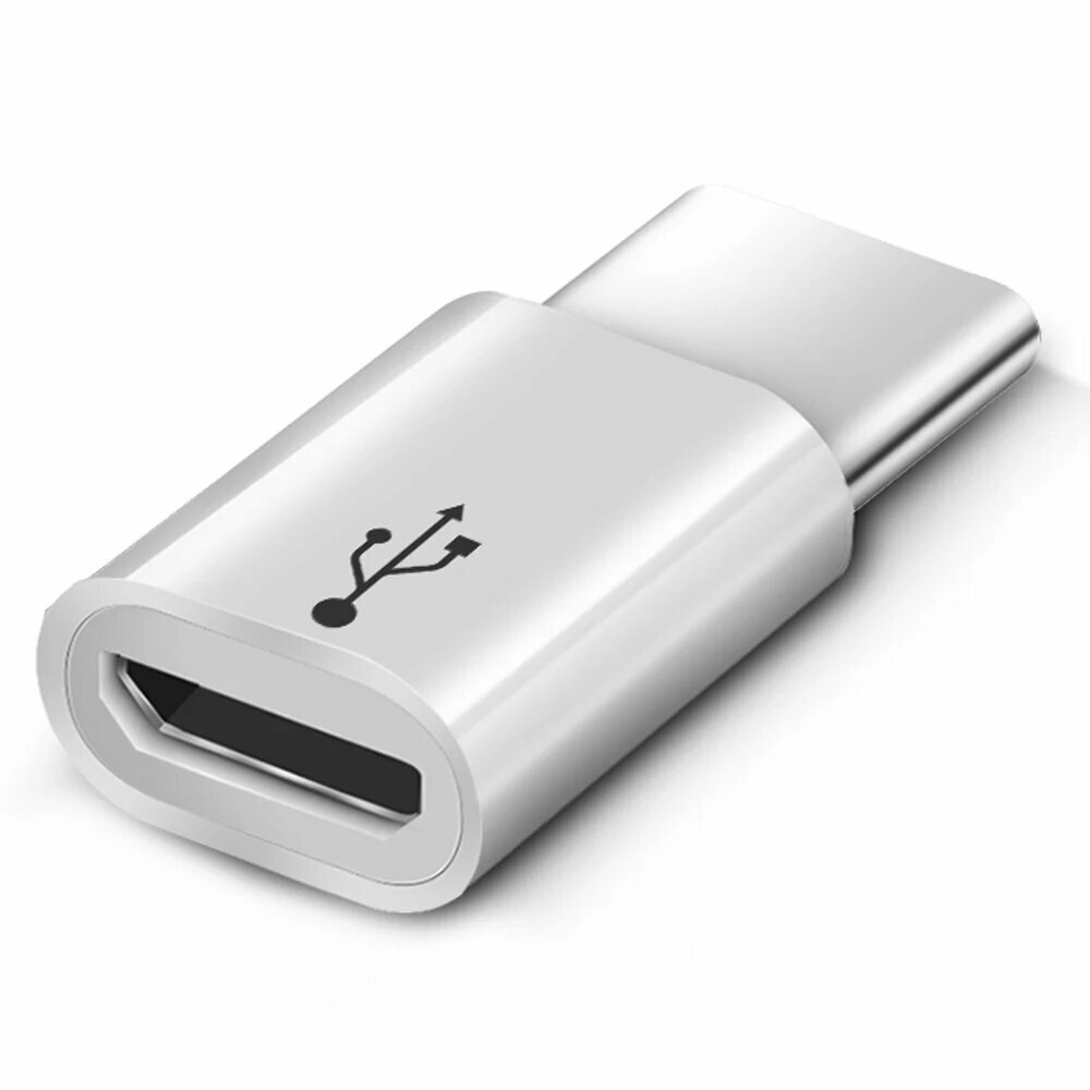 Адаптер Micro USB к Type C для Xiaomi Mi 8 9T Mi9 Redmi Note 7 Pro Huawei P20 Lite P30 Oneplus белый
