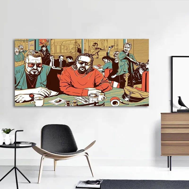 Большой лебовски / Big Lebowski, 40х80 см. Картина длинная узкая / на стену, постер на холсте