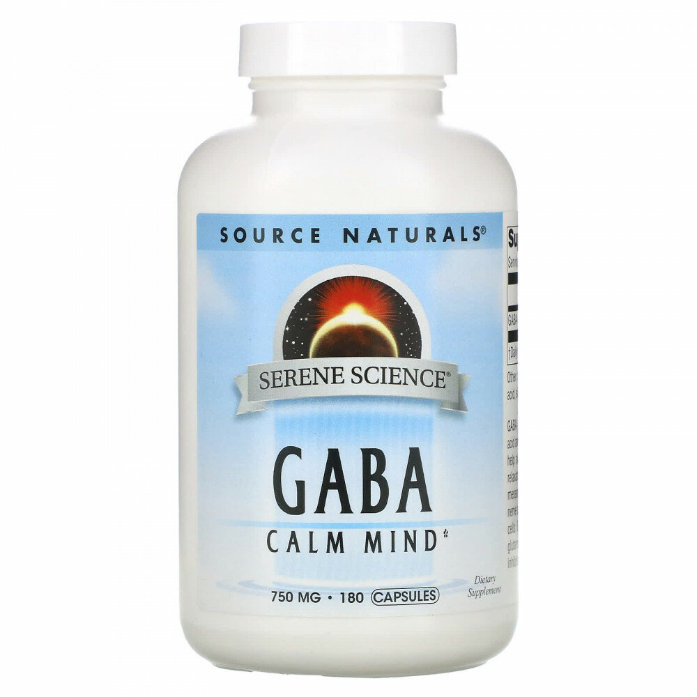 Source Naturals, Serene Science®, гамк, 750 мг, 180 капсул