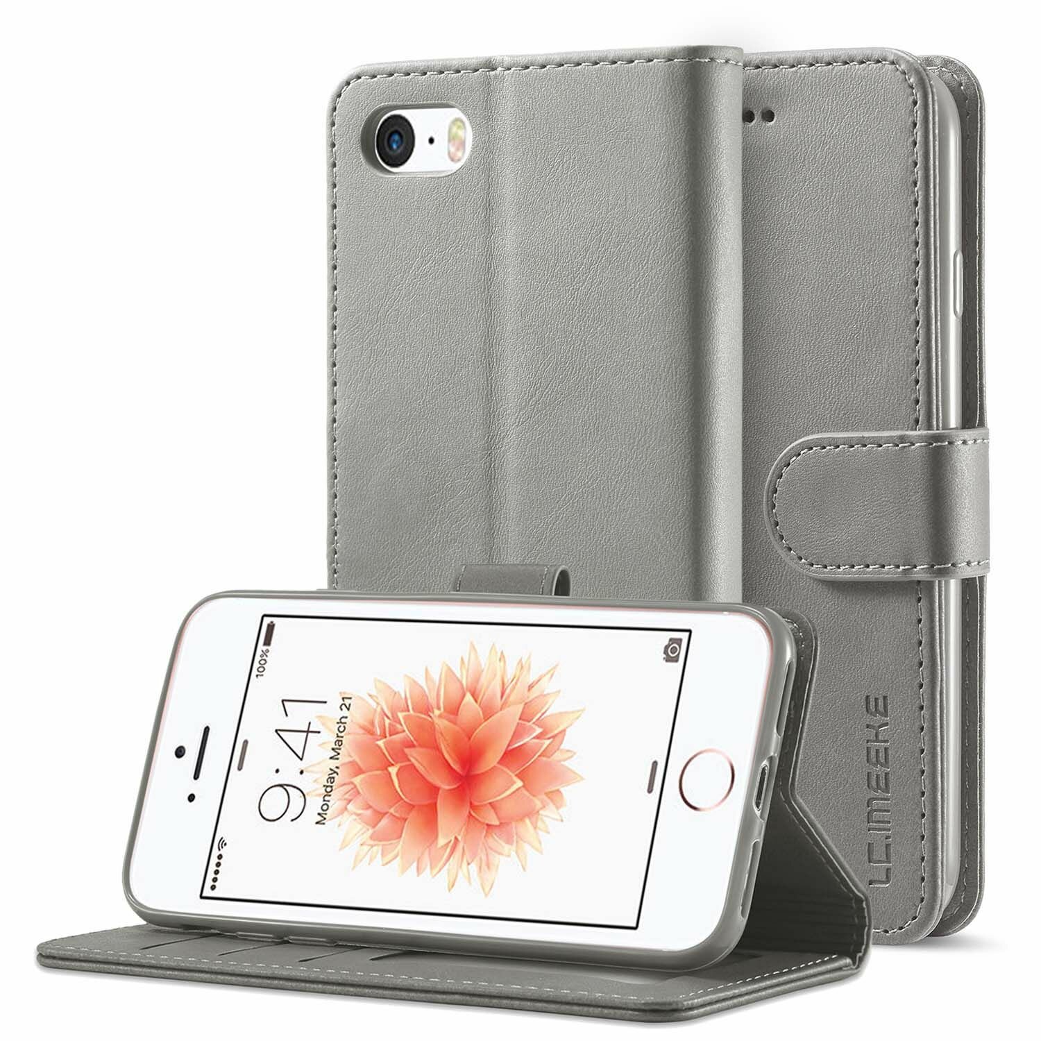 LCIMEEKE Кожаный книжка чехол для Apple iPhone 7Plus/ 8Plus (Айфон 7 Плюс/ 8 Плюс) с визитницей из экокожи