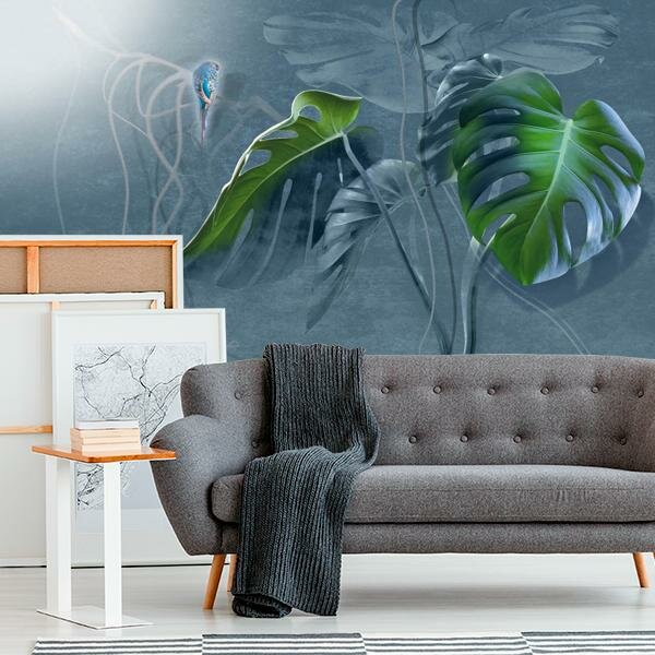 Фотообои Листья монстеры 13-040-M-Флок 270 x 300 см (ВхШ) Бесшовные, флизелиновые, влагостойкие обои