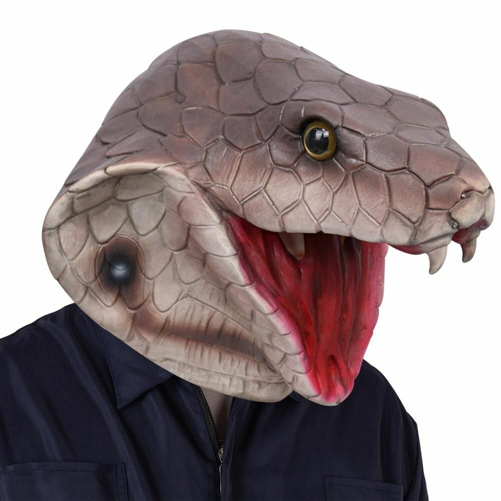 Страшная маска змеи из латекса для Хэллоуина реалистичный аксессуар для косплея и вечеринок